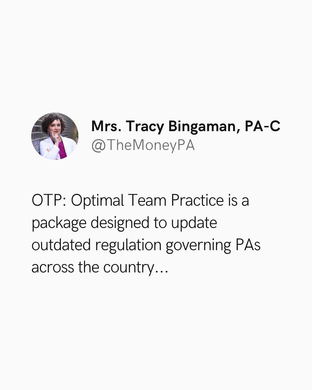 The Future of the PA Profession | tracybingaman.com